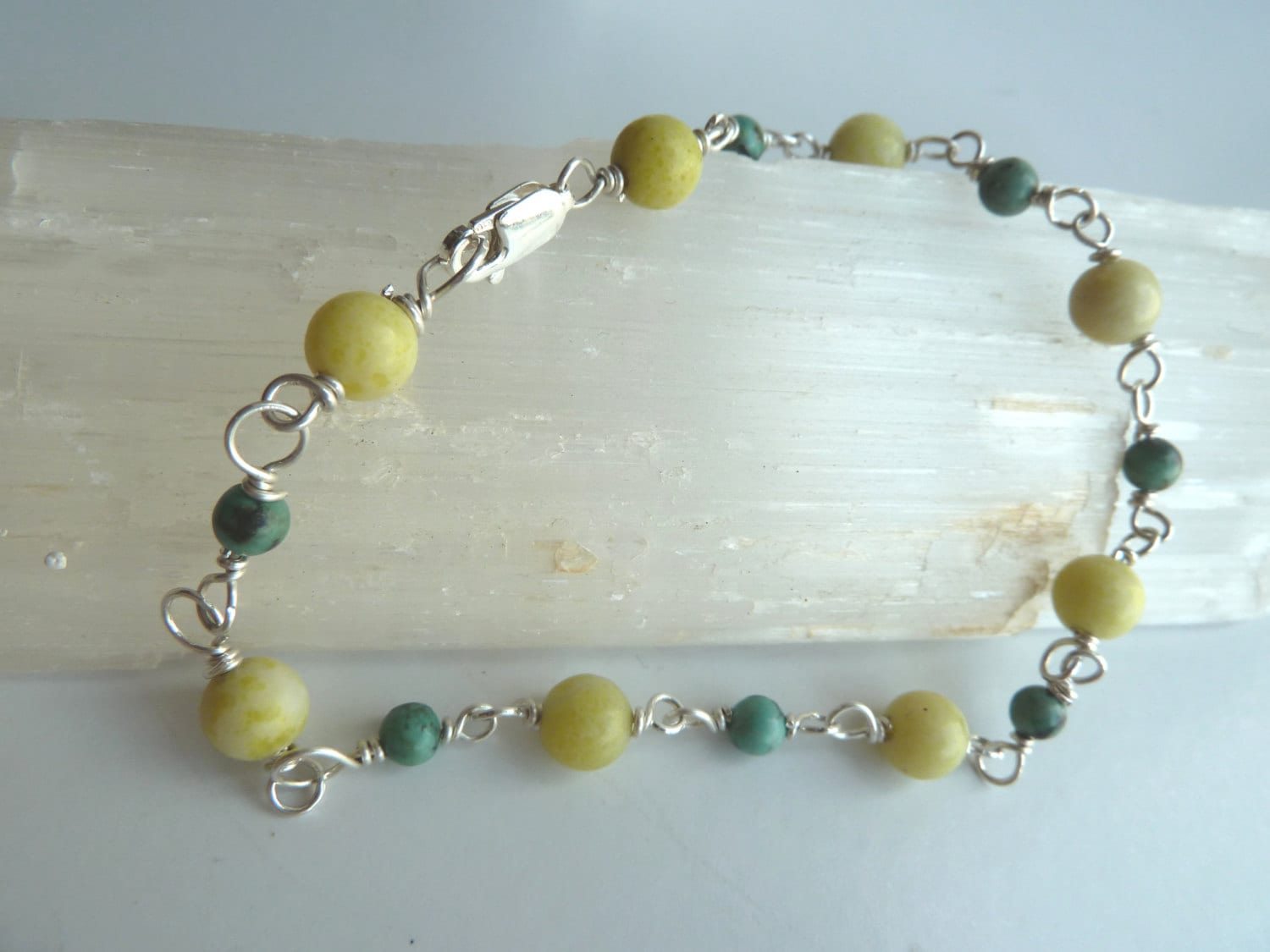 Handmade Semi Precious Lemon Jasper With African Turquoise Jasper ...