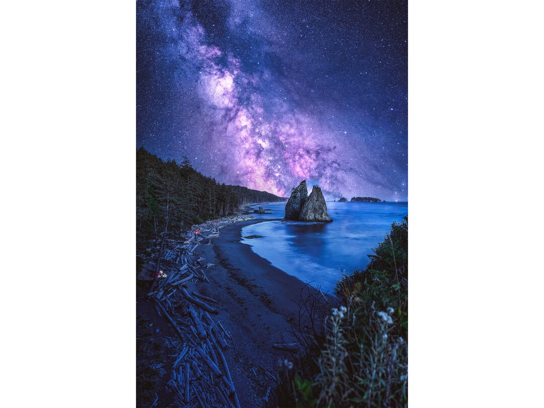 Milky Way Print, Milky Way Wall Art, Wrapped Canvas on Wooden Frame ...