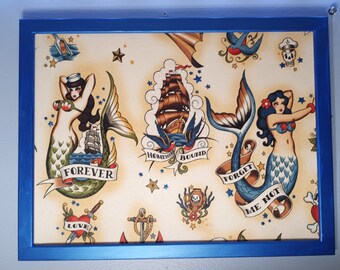 Vintage Nautical Travel Art Poster: the Tipsy Mermaid Dive Bar & Fish ...