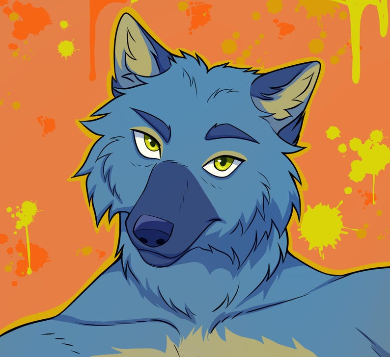 Anthro Character Art - Fursona PFP, Badge, Profile Picture - Etsy