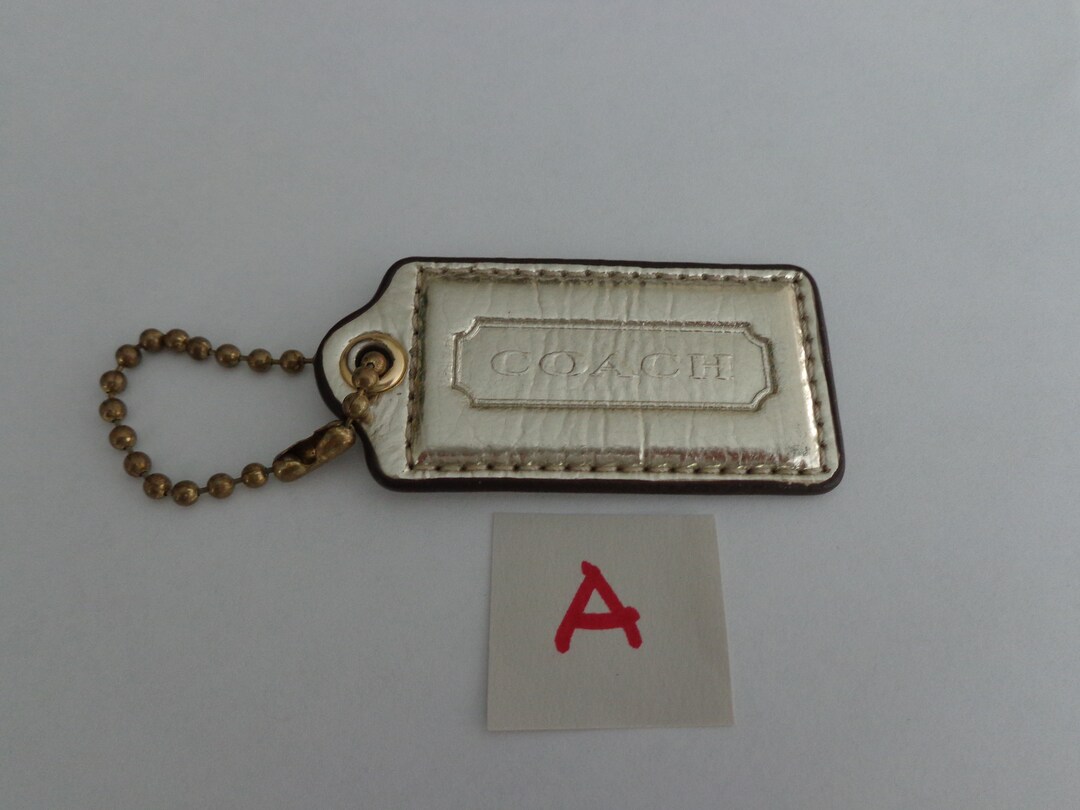 Coach Large Gold Shiny Leather Hangtag - Etsy
