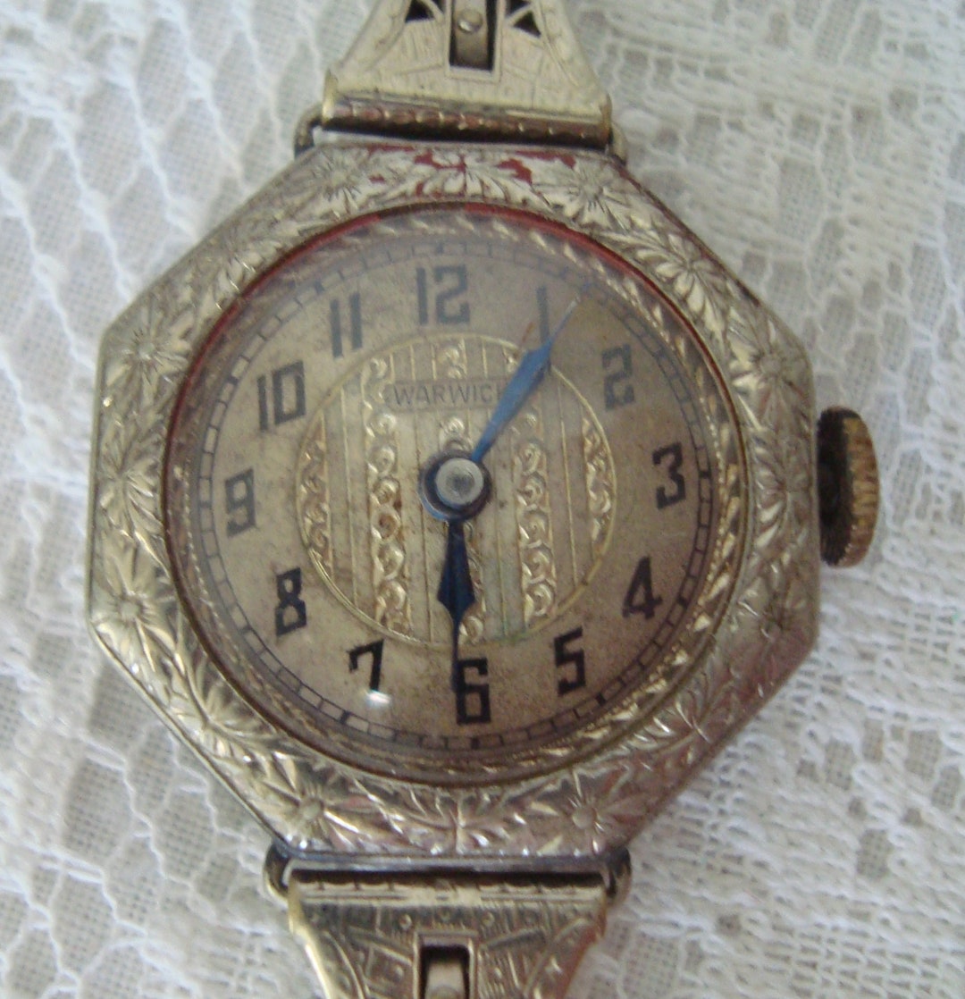 Antique 1920's Art Deco WARWICK Watch 19K RGP - Non Working for Parts ...