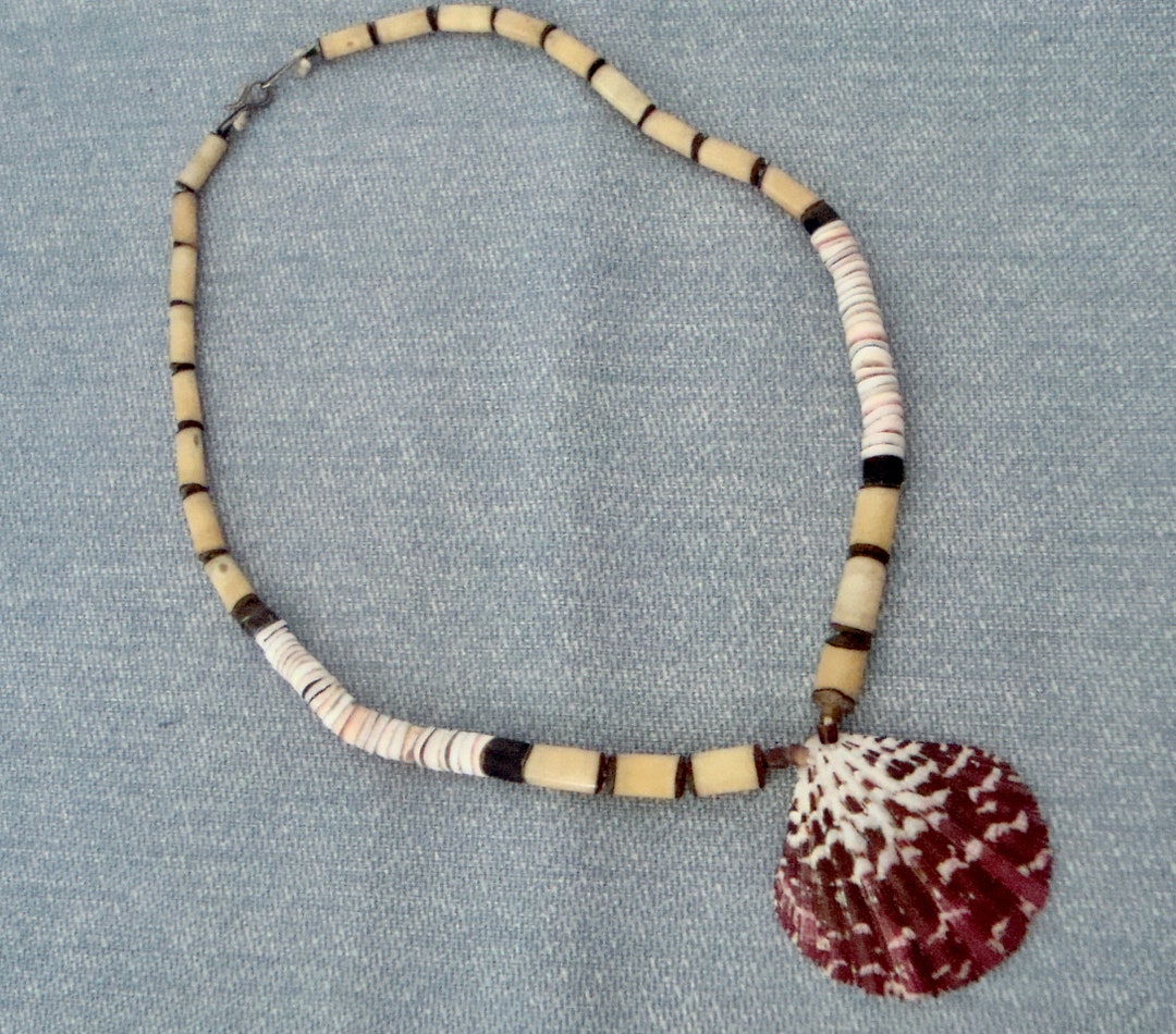 Vintage 17" Tropical Beach Hawaiian Surfer Island Shell Necklace - Etsy