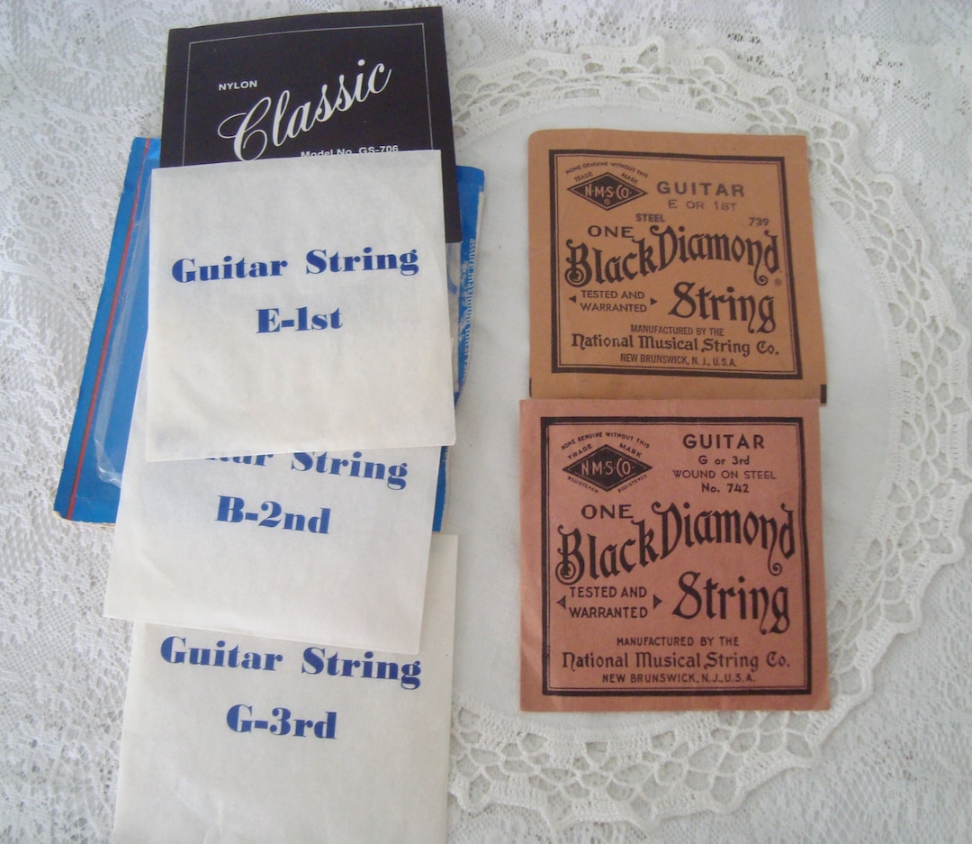 Lot of 5 Guitar Strings 2 BLACK DIAMOND Steel G & E and 3 - Etsy