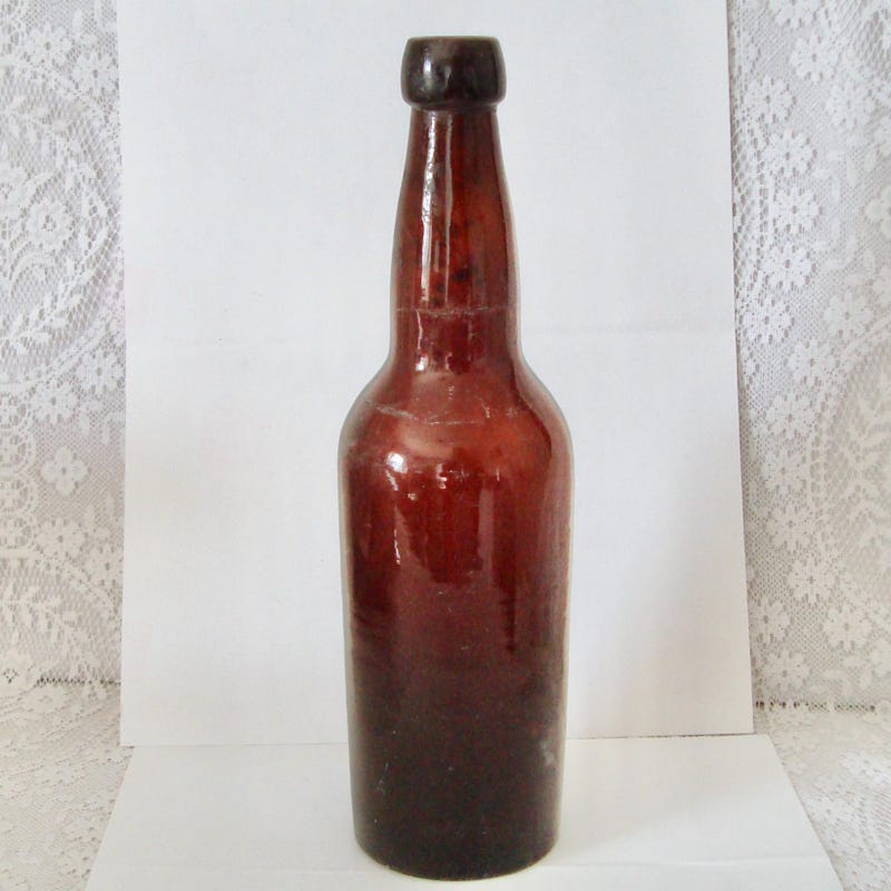Antique Amber Beer Bottle - Etsy