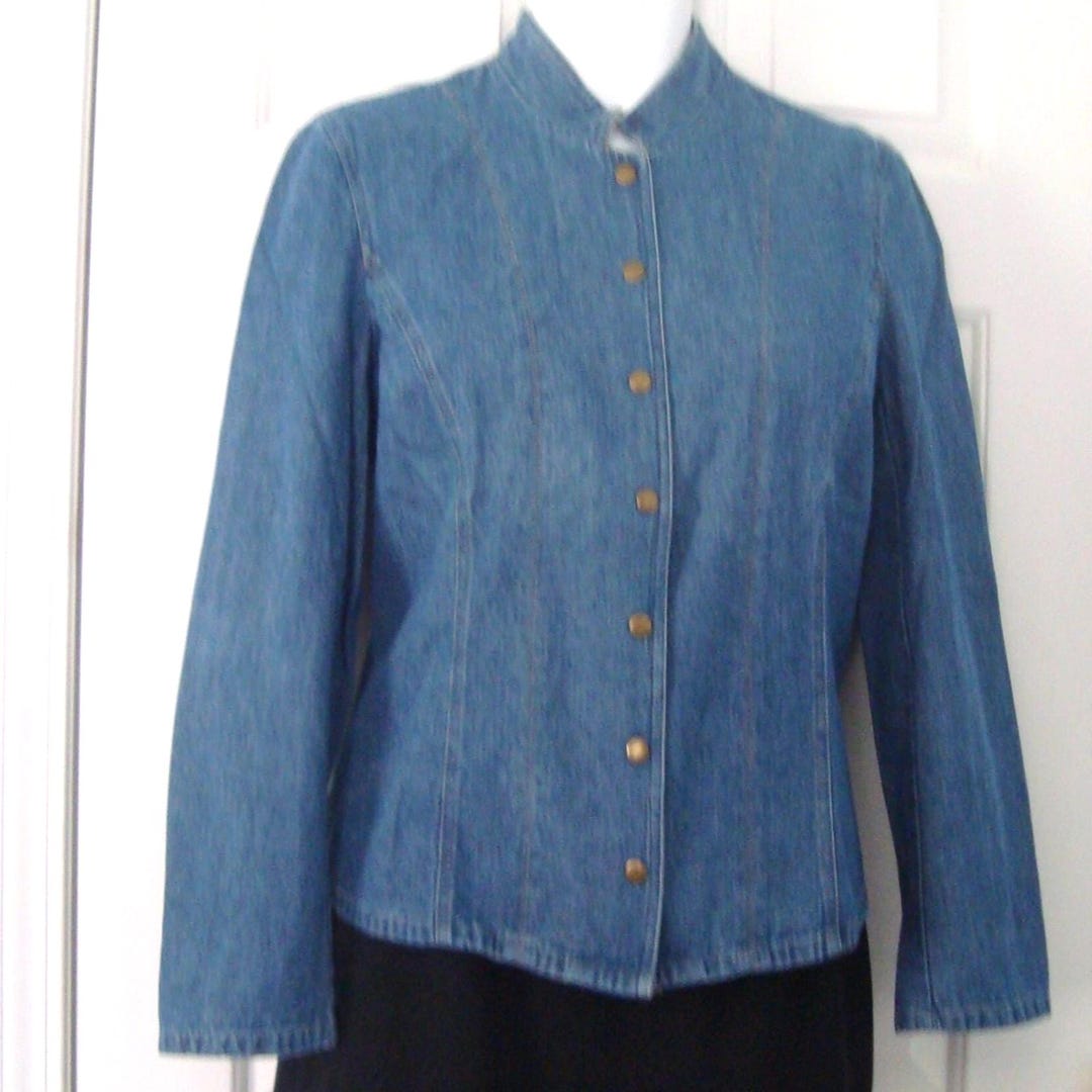 Vintage Women's EMMA JAMES Snap Front, Mandarin Collar, 100% Cotton ...