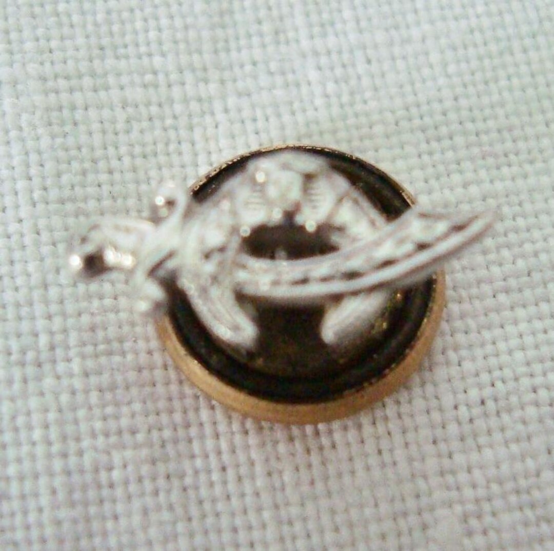 Vintage 14K White Gold SHRINERS Scimitar Sword & Crescent Moon Hat or ...