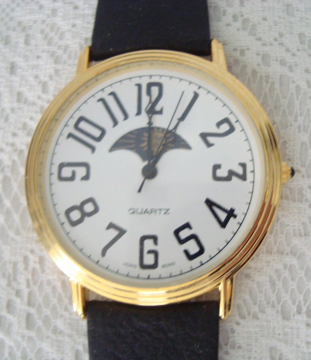 Vintage NEW Sun, Moon, Stars Quartz Watch W White Face Big Numbers ...