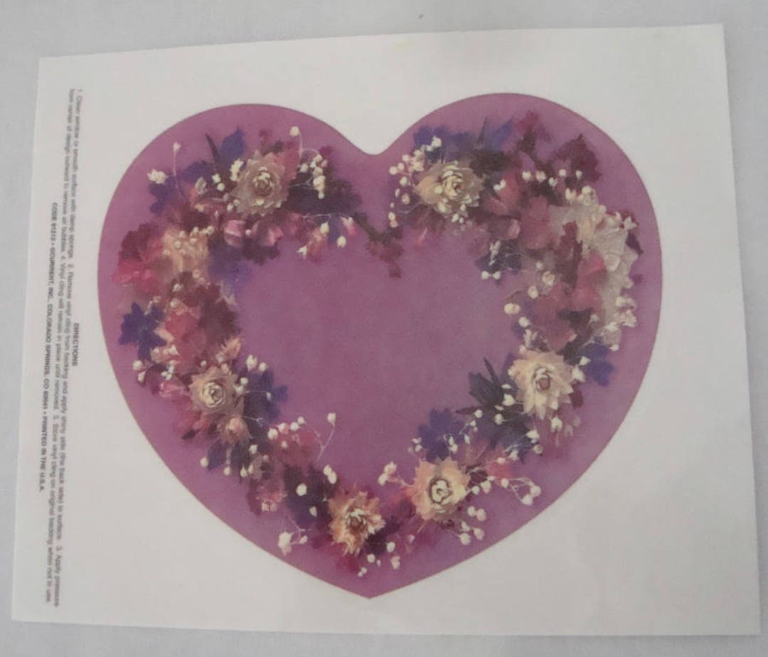Vintage CURRENT, INC. Valentine Gift Package 7 Vinyl Cling Heart, 4 ...