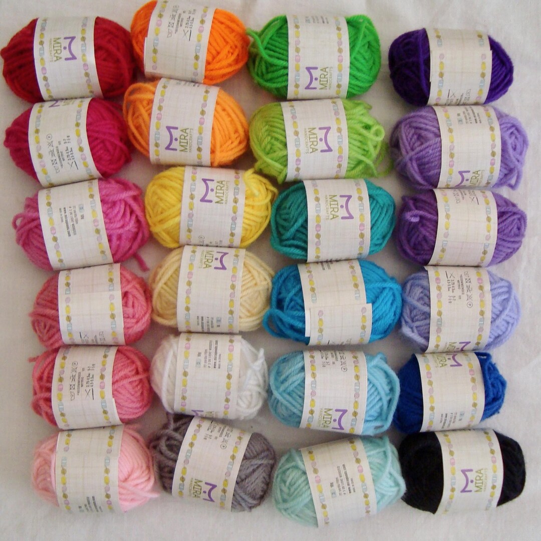 24 Skeins MIRA #3 Dk Light Worsted Yarn - Multicolors of Approx. 22 Yds ...