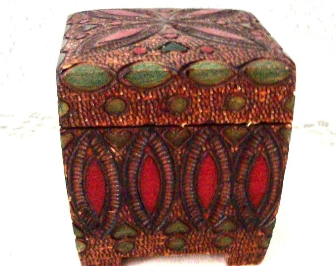 Vintage NOS Folk Art From Poland Hand Carved & Painted Jewelry, Trinket ...