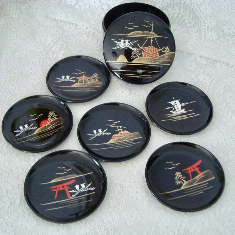 Lacquer Coasters - Etsy
