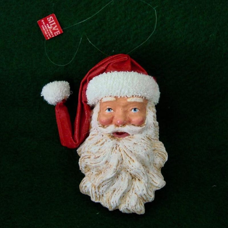 Santa Head Ornament - Etsy