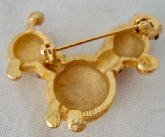 Vintage 1960's Sassy Poodle Brushed Gold Tone & Cryst… - Gem