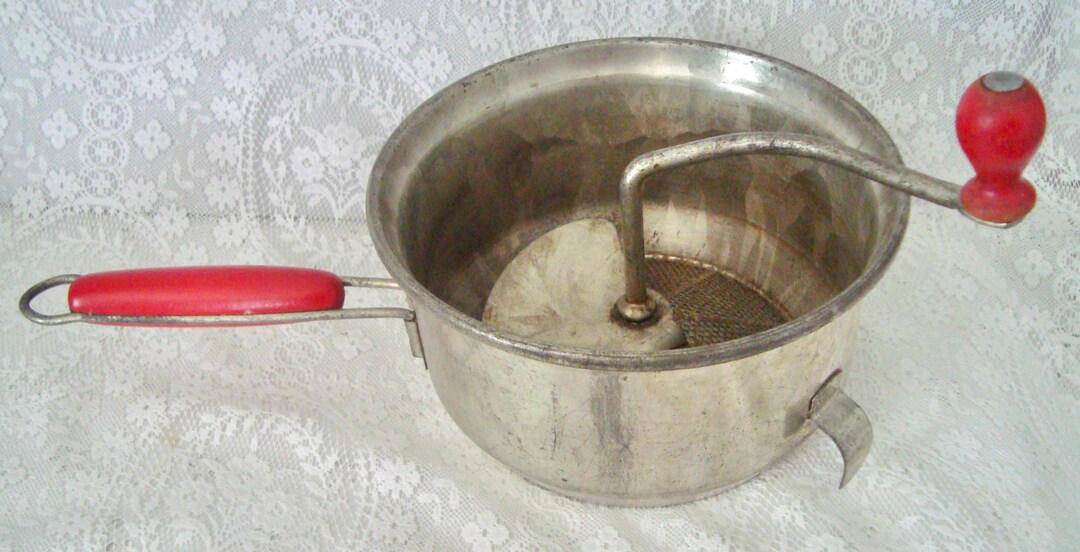 Vintage FOLEY FOOD MILL Red Knob and Handle - Juicer, Ricer, Strainer ...