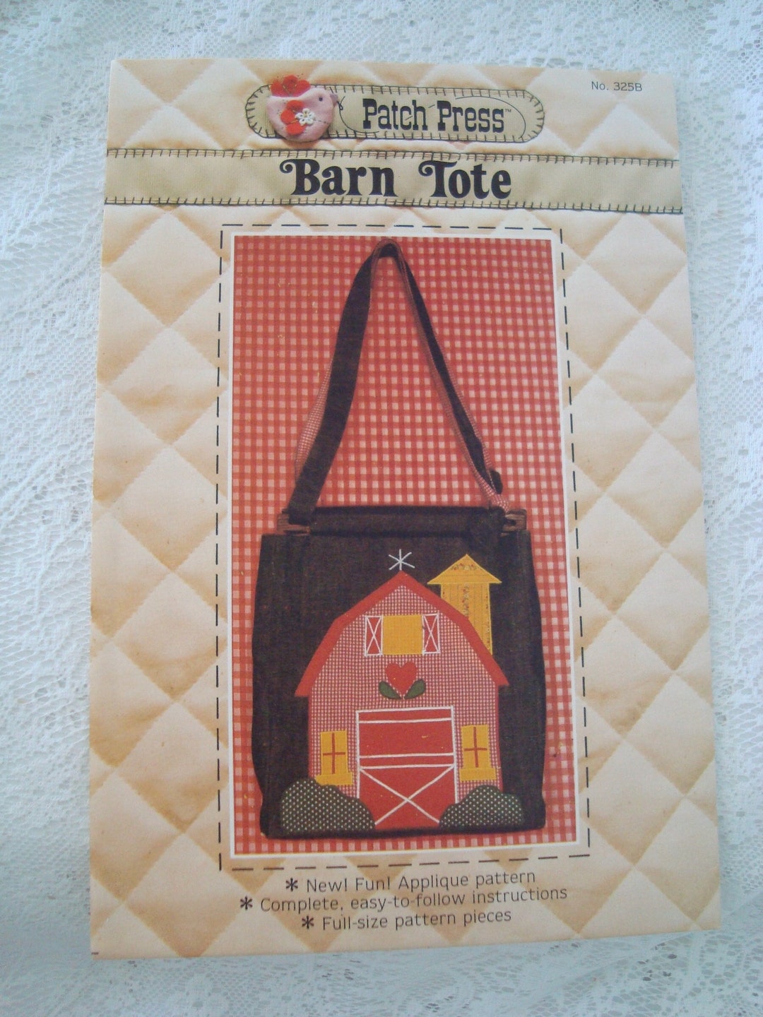 Vintage 1978 PATCH PRESS Pattern for Barn Tote, Quilt Blocks or Wall ...