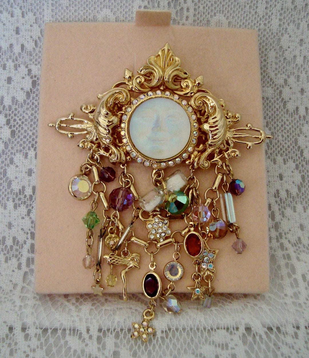 Vintage KIRKS FOLLY "seaview Moon" Charm Brooch Pin - New Old Stock - Etsy