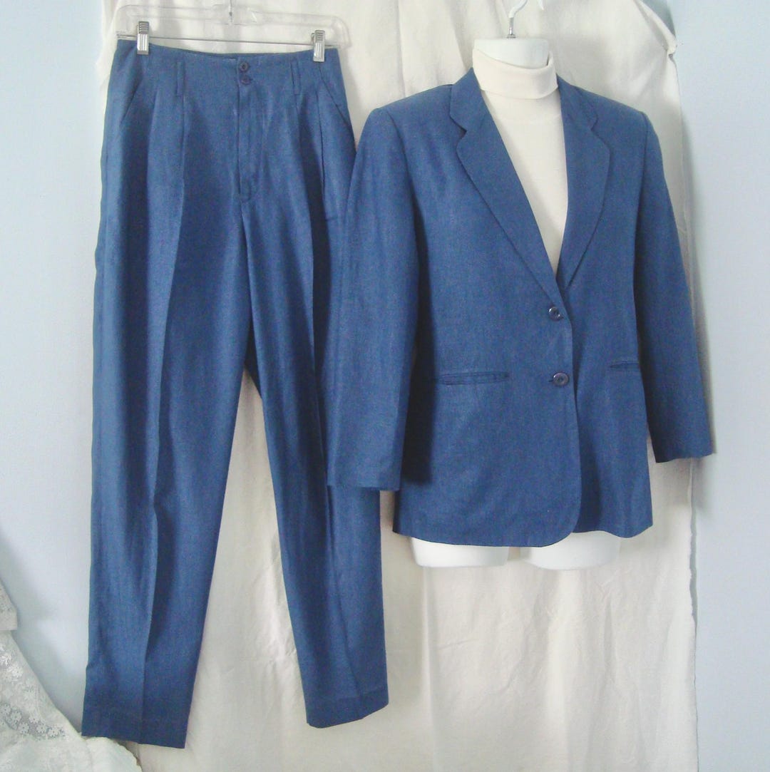 Vintage 1980's Women's PAUL HARRIS DESIGN Dark Blue High Waist Pant ...