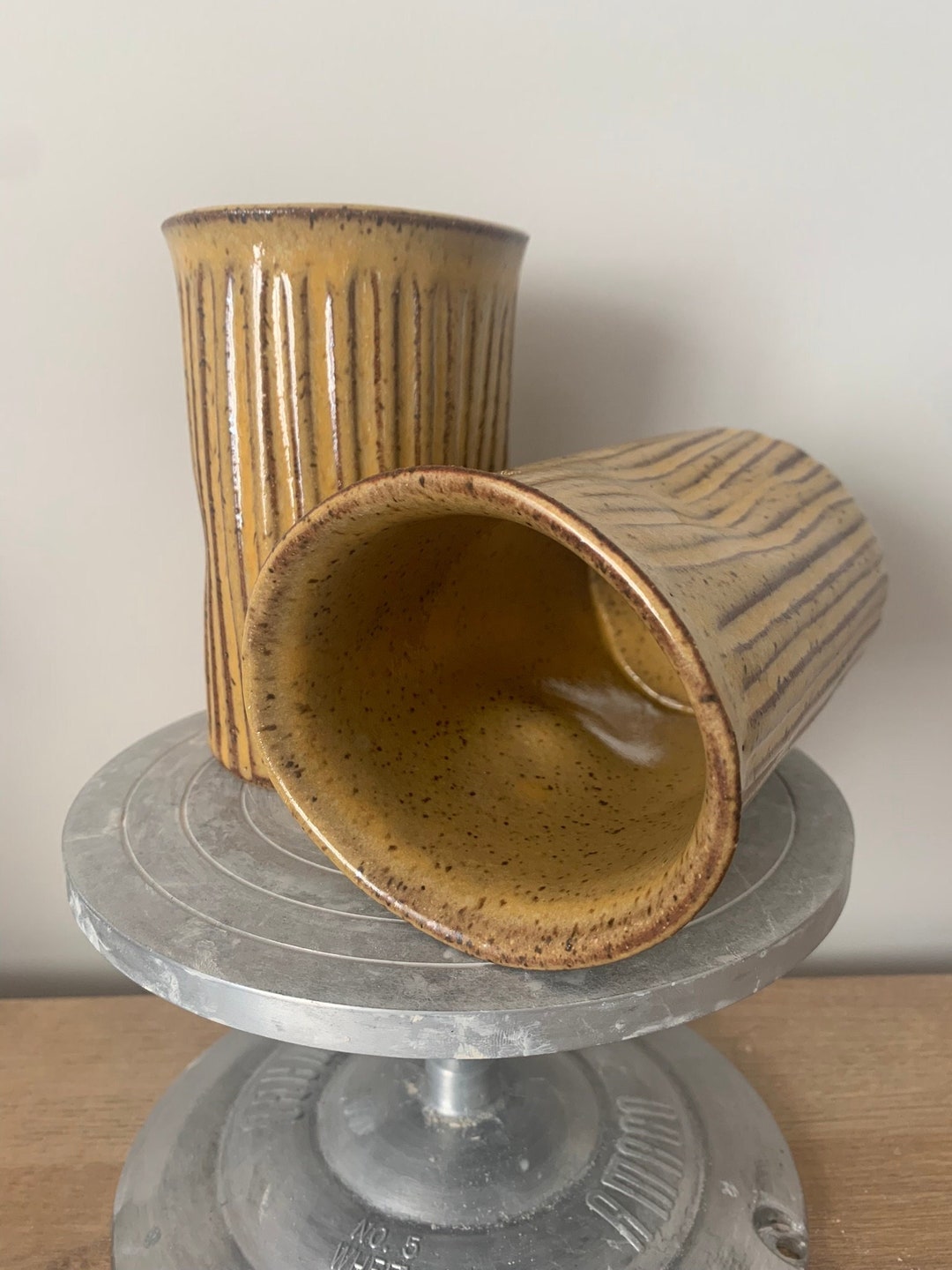 Yellow Hand-build Thumbprint Ceramic Tumblers - Etsy