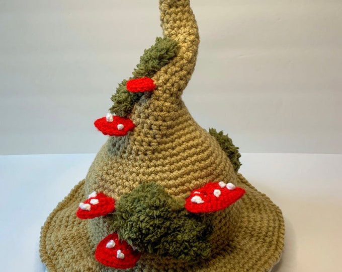 Tik Tok Hat, Mushroom Hat Kidcore Handmade Witch Hat Twisted Hat, Fairy ...