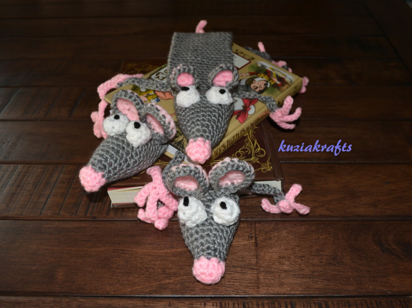Crochet Squished Mouse Bookmark Etsy