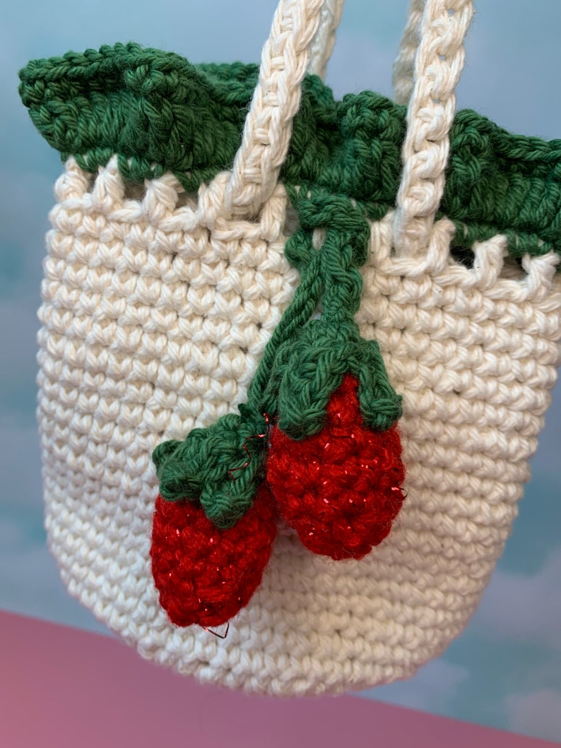 Strawberry Sachet Satchel Knit Fruit Bag Crochet Berry Clutch - Etsy