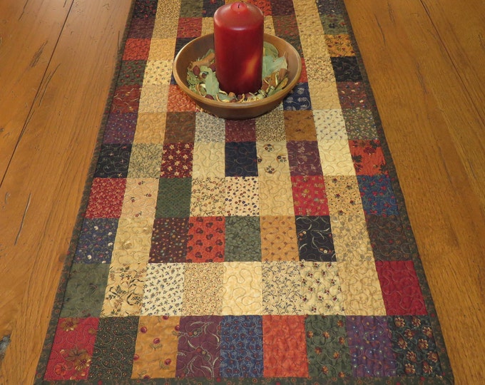 Quilted Table Runner Multi-color - Etsy