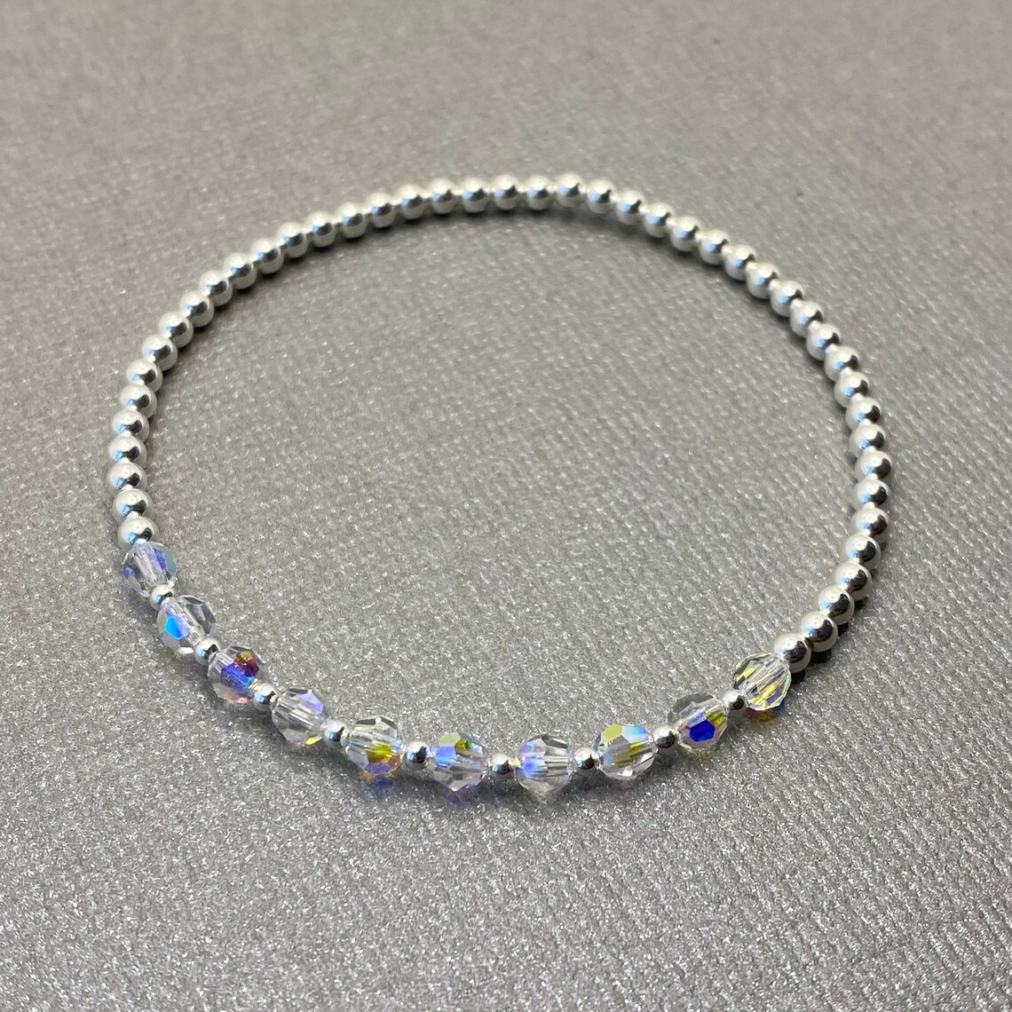 Pulsera de cristal brillante pulsera apilada de cuentas de - Etsy España