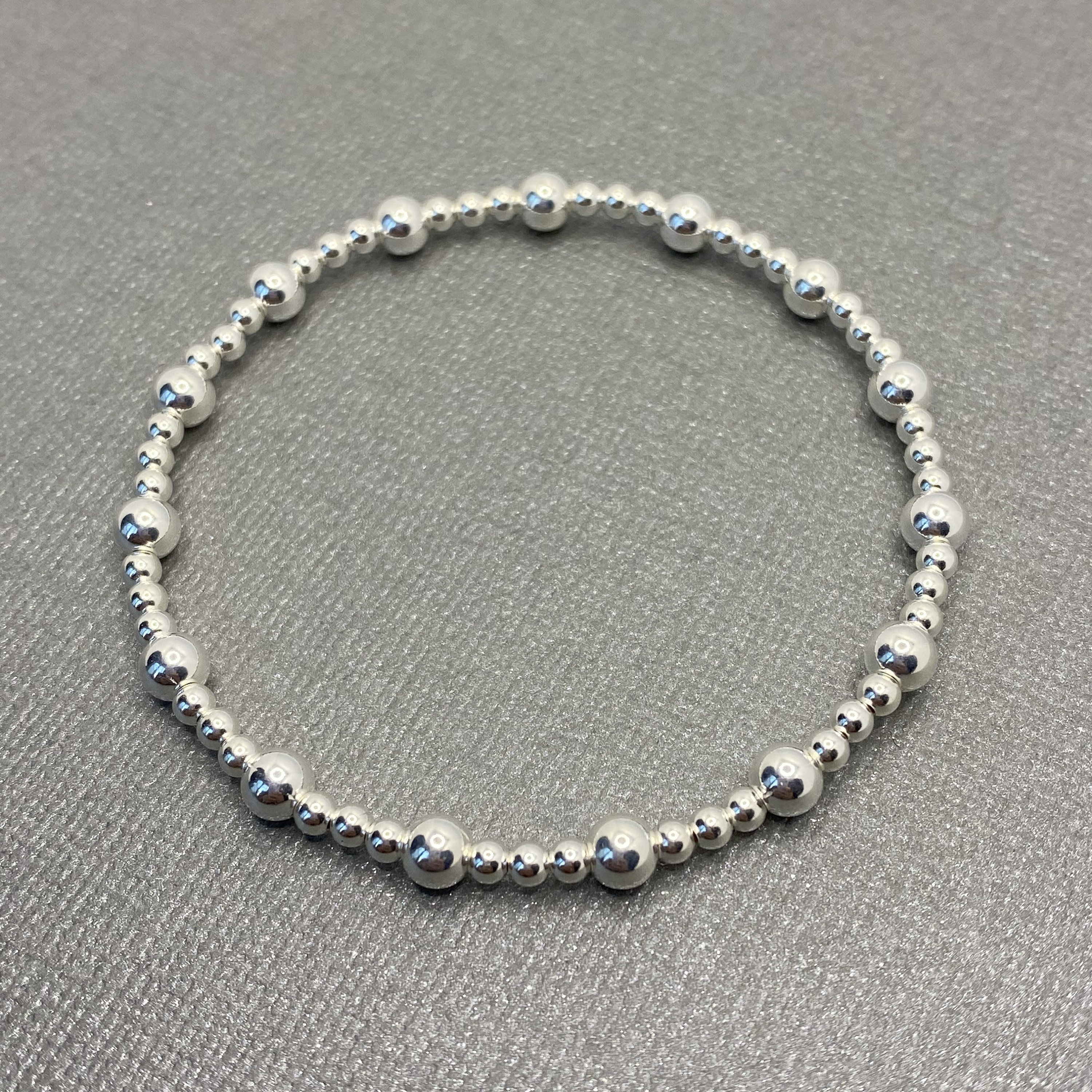 Sterling Silver Beaded Bracelet Set Stretch Beaded Stacking - Etsy