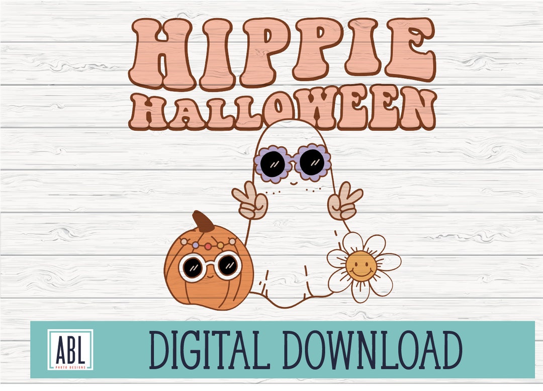 Hippie Halloween PNG Groovy Halloween PNG Design Retro 60s Halloween ...