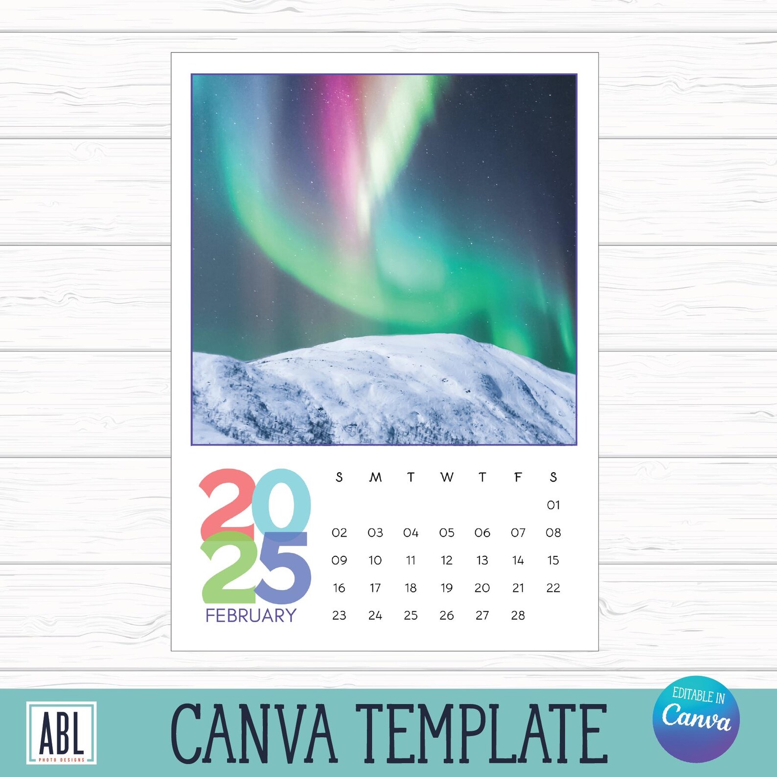 2025 Mini Photo Calendar Canva Template – Editable 5x7 Digital Download ...