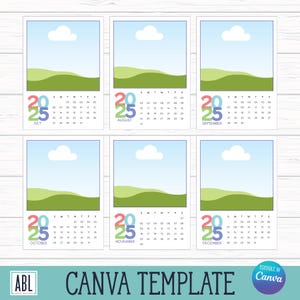 2025 Mini Photo Calendar Canva Template Editable 5x7 Digital Download ...