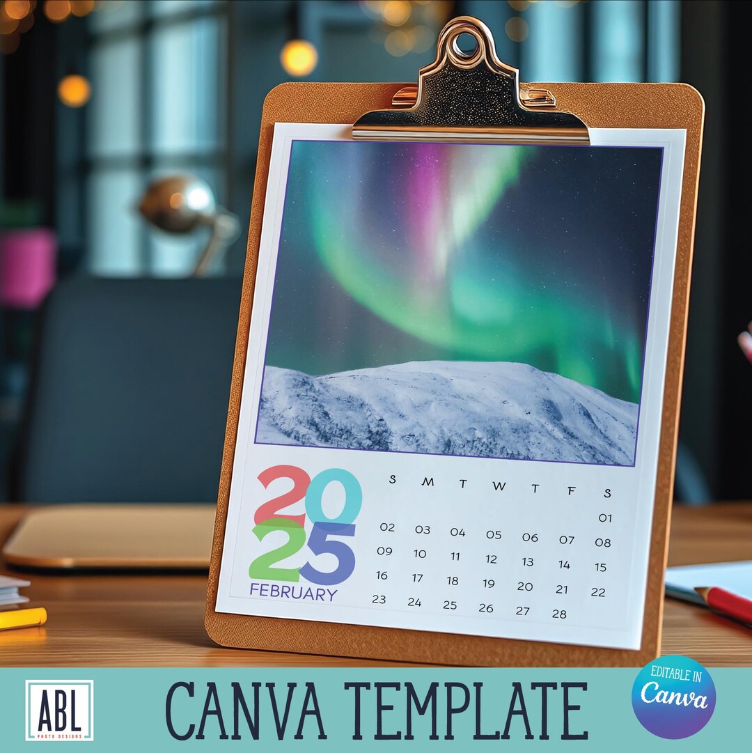 2025 Mini Photo Calendar Canva Template – Editable 5x7 Digital Download ...