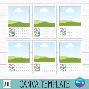 2025 Mini Photo Calendar Canva Template Editable 5x7 Digital Download ...