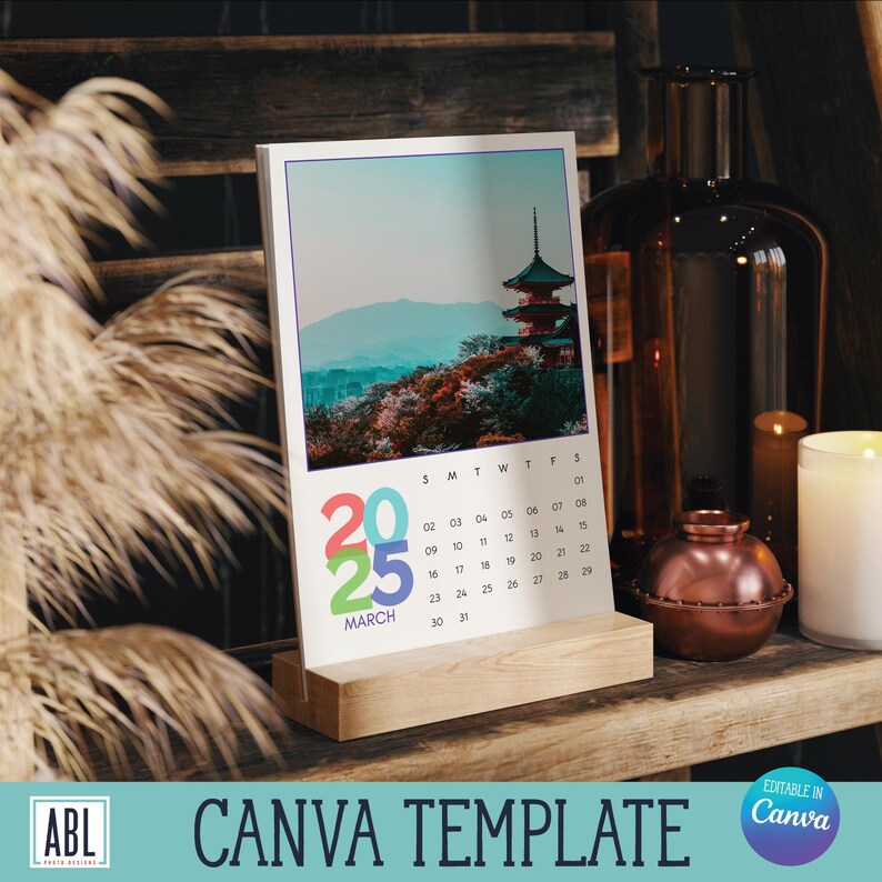 2025 Mini Photo Calendar Canva Template – Editable 5x7 Digital Download ...