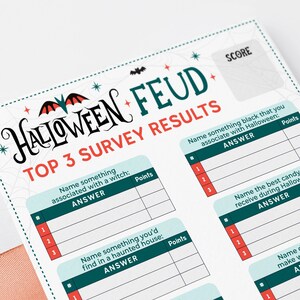 Halloween Family Feud Printable Game Halloween Games and Activities ...