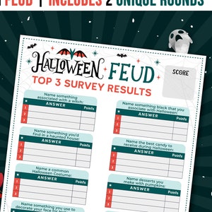 Halloween Family Feud Printable Game Halloween Games and - Etsy