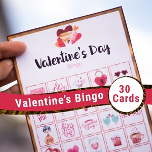 Valentine Bingo Game Printable Party Game Valentine's - Etsy