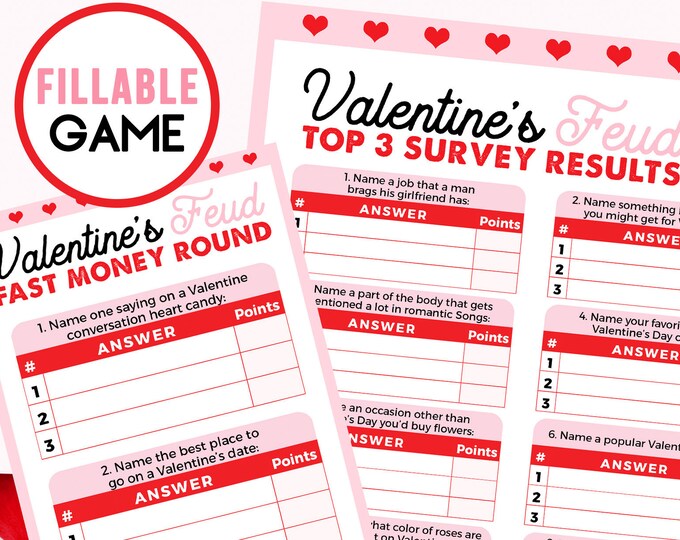 Valentines Family Feud Game | Valentines Day Games | Printable and ...