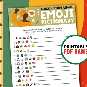 Black History Month Emoji Pictionary | Black Leaders Emoji Game ...