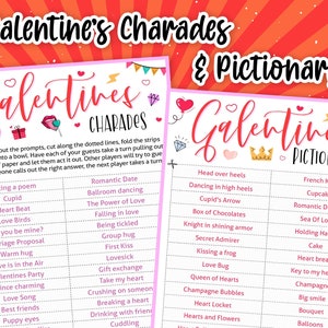 Galentines Day Charades & Pictionary Valentines Games for - Etsy