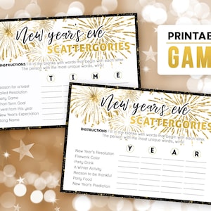 Fun New Years Eve Scattergories Party Games for Adults & - Etsy