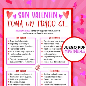 Spanish Valentines Drink If Juegos De San Valentin Printable Games for ...
