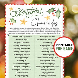 Fun Printable Christmas Games Charades Family Games for - Etsy