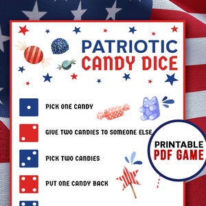 4th of July Candy Dice for Kids | US Independence Day Printable Games ...