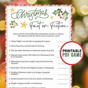 Fun Christmas Games Fact or Fiction True or False Trivia - Etsy
