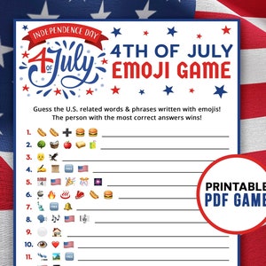 4th of July Emoji Quiz Game | USA Patriotic Emoji Pictionary Trivia ...