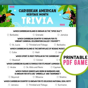 Caribbean Heritage Month Trivia Game | American History Educational ...