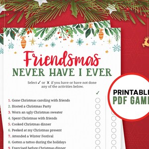 Friendsmas Never Have I Ever Christmas Games for Adults - Etsy