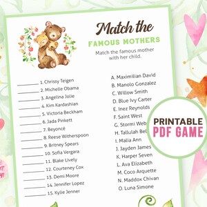 Mothers Day Games Famous Mothers Matching Game Printable - Etsy